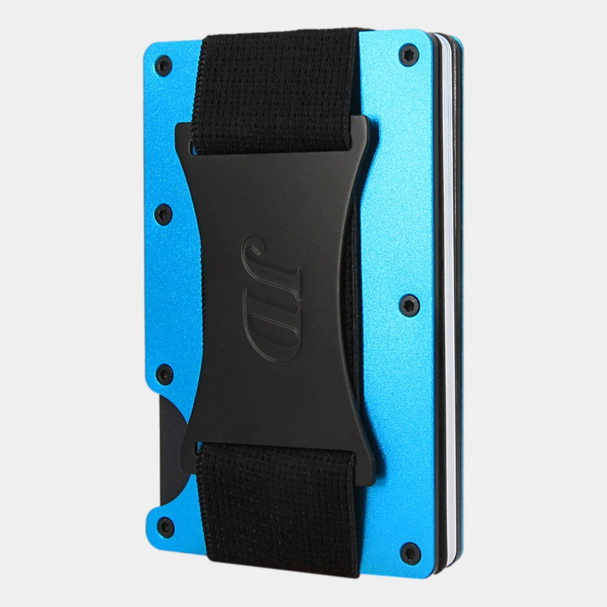 James Dixon Slim RFID Wallet, Neonblau, Aluminium, Geldband