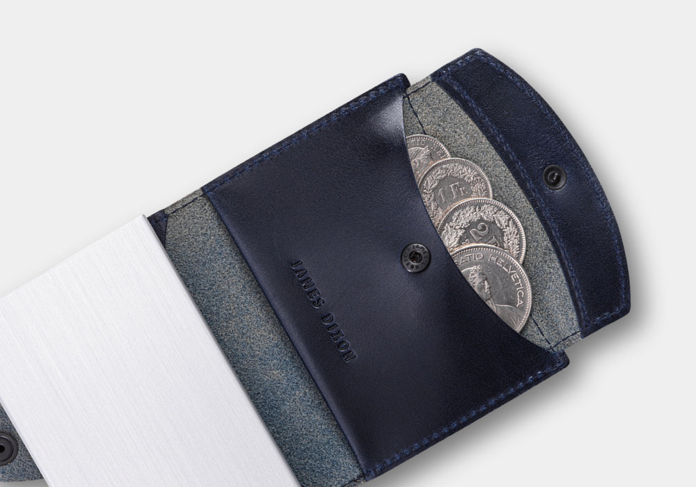 James Dixon Slim RFID Wallet, Blue, Classic, Coin Pocket, Snap