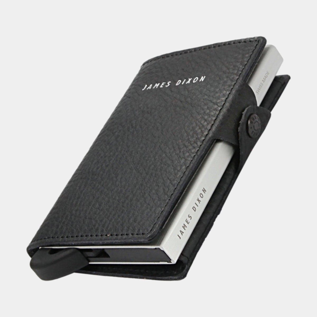 James Dixon Slim RFID Wallet, Black/Silver, Grace, Coin Pocket, Snap