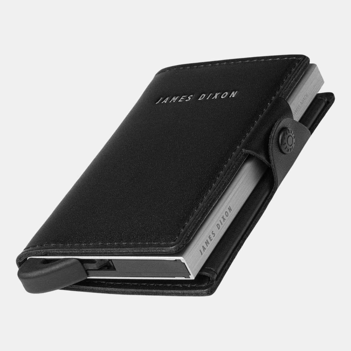 James Dixon Slim RFID Wallet, Black/Silver, One, Coin Pocket, Snap