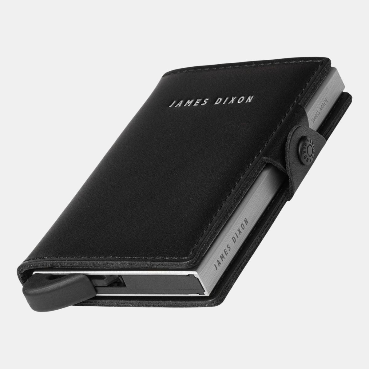 James Dixon Slim RFID Wallet, Black/Silver, One, Snap