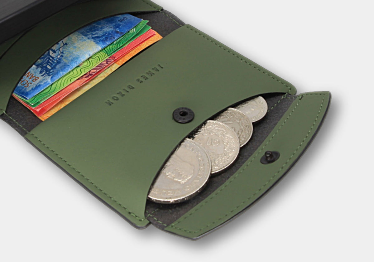 James Dixon Slim RFID Wallet, Green, Nautica, XL, Coin Pocket, Snap